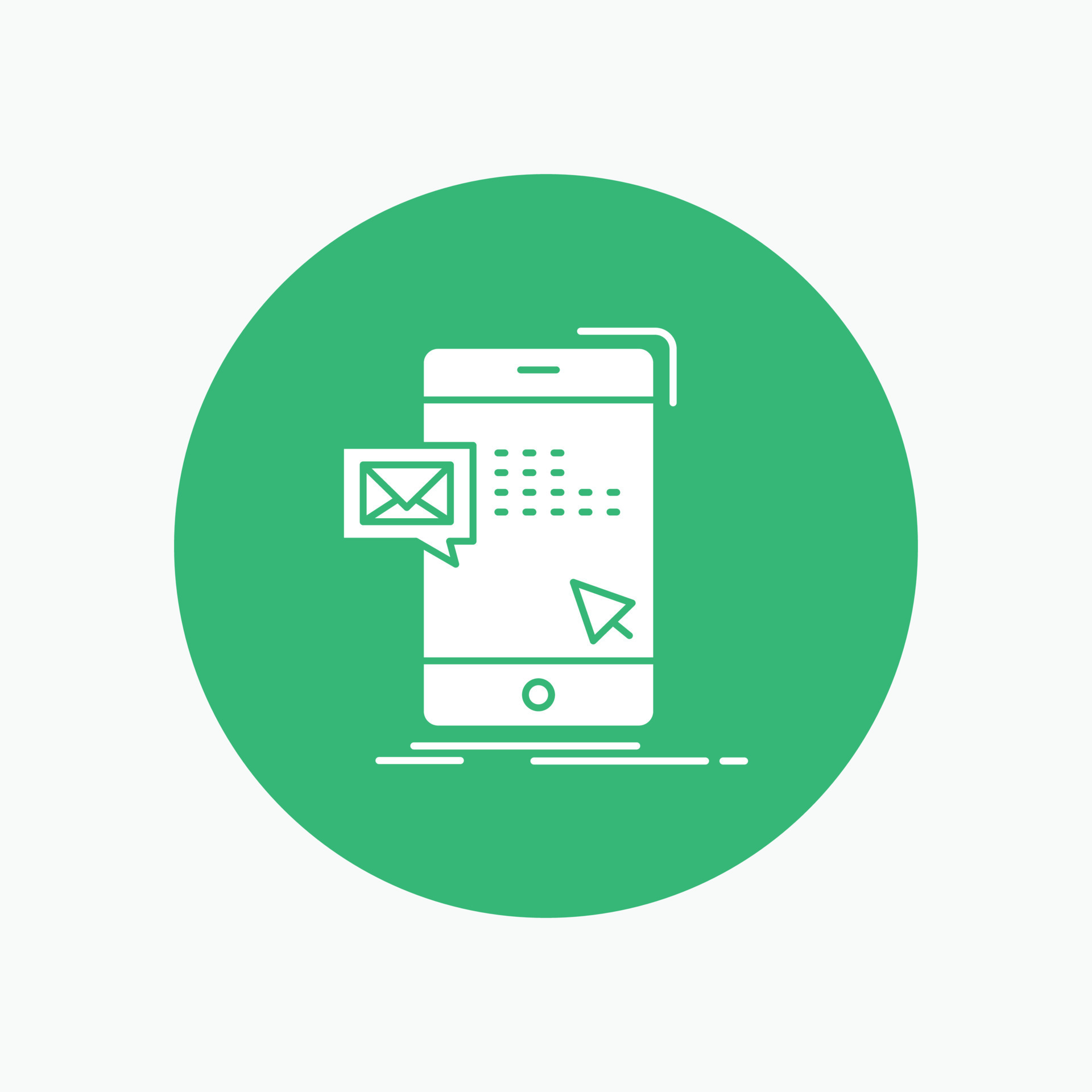 bulk. dialog. instant. mail. message White Glyph Icon in Circle. Vector Button illustration ...
