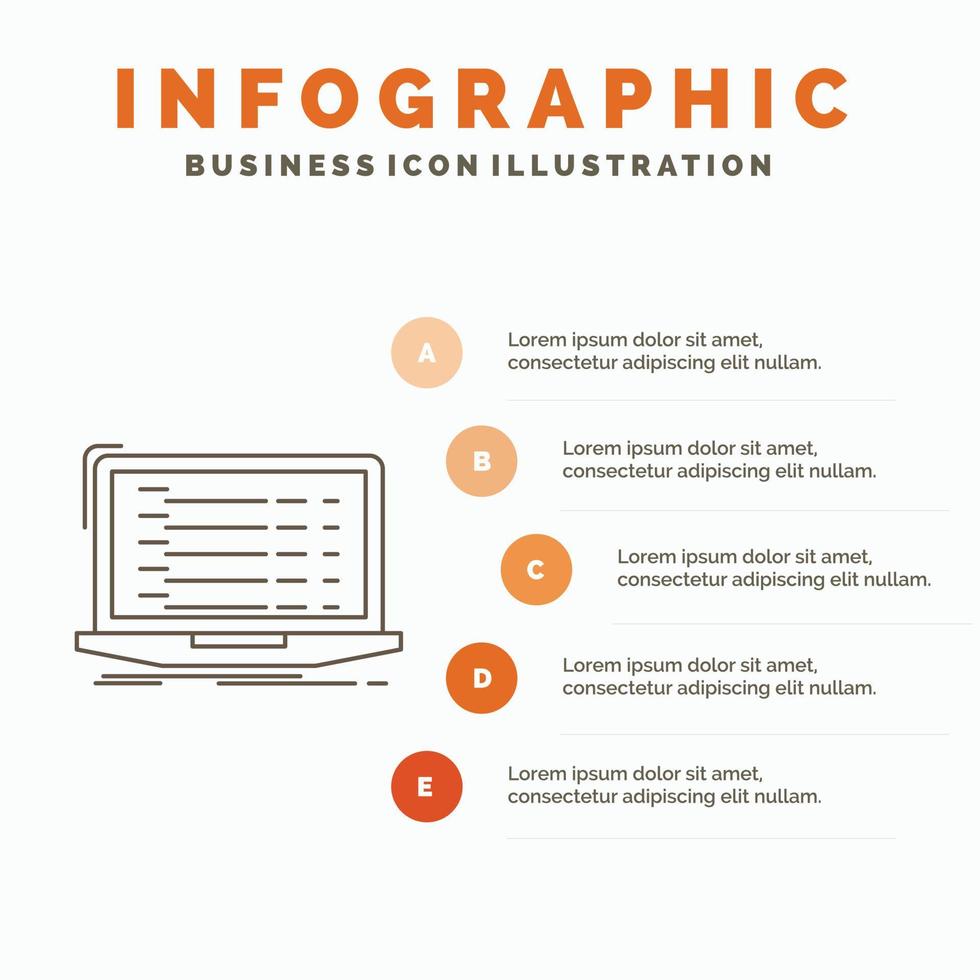 Api App Coding Developer Laptop Infographics Template For Website And Presentation Line