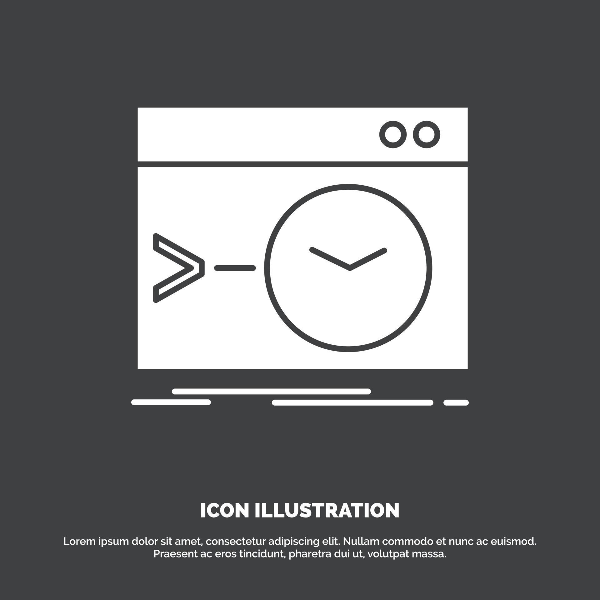 Admin. command. root. software. terminal Icon. glyph vector symbol for UI and UX. website or ...