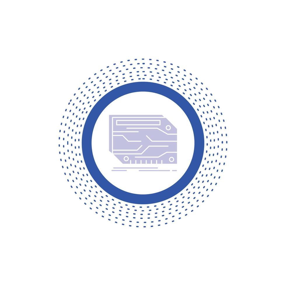 Card Component Custom Electronic Memory Glyph Icon Vector Isolated