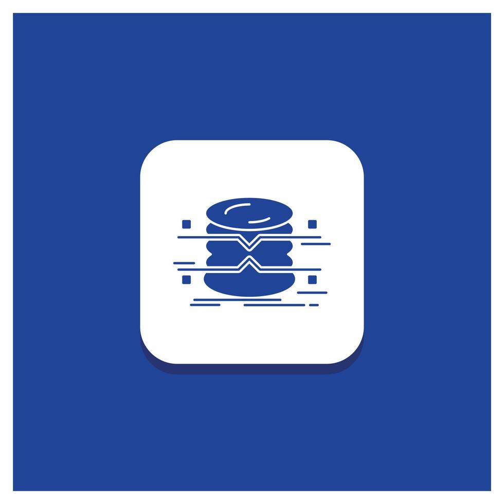 Blue Round Button for database. data. architecture. infographics. monitoring Glyph icon 13024821 ...