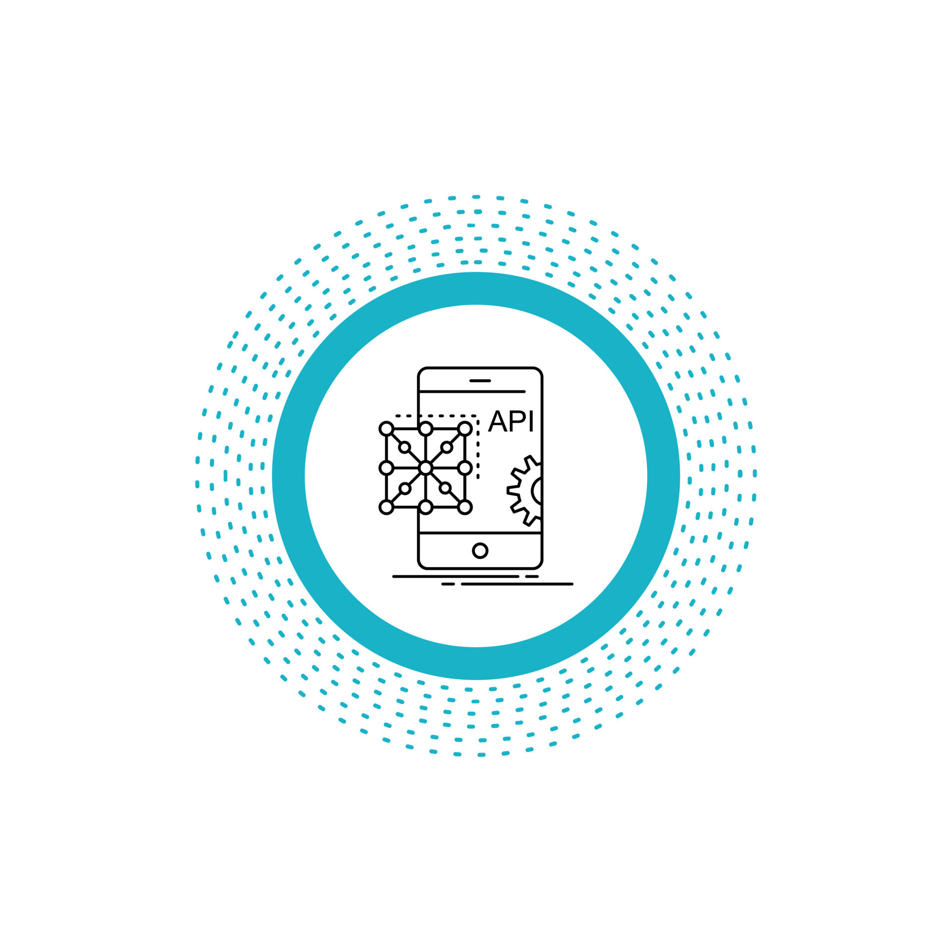 Api Application Coding Development Mobile Line Icon Vector