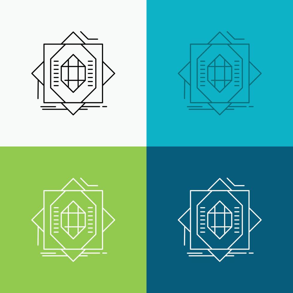 Abstract Core Fabrication Formation Forming Icon Over Various Background Line Style Design