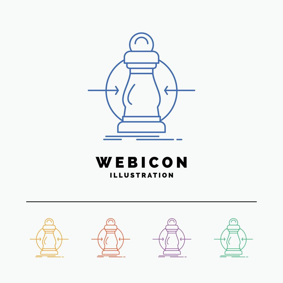 Consumption Cost Expense Lower Reduce 5 Color Line Web Icon Template Isolated On White