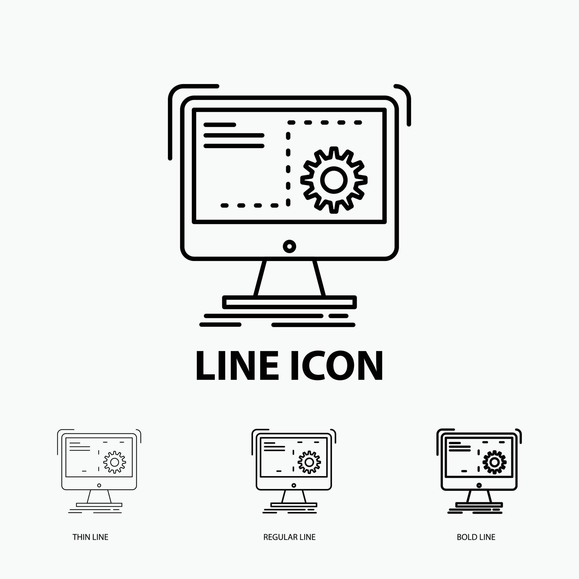 Command Computer Function Process Progress Icon In Thin Regular And Bold Line Style Vector