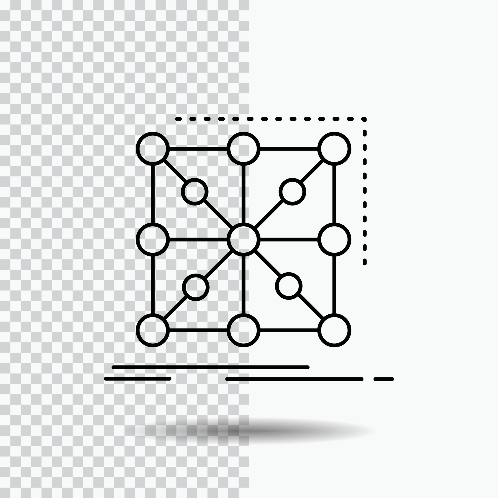 Data. framework. App. cluster. complex Line Icon on Transparent Background. Black Icon Vector ...