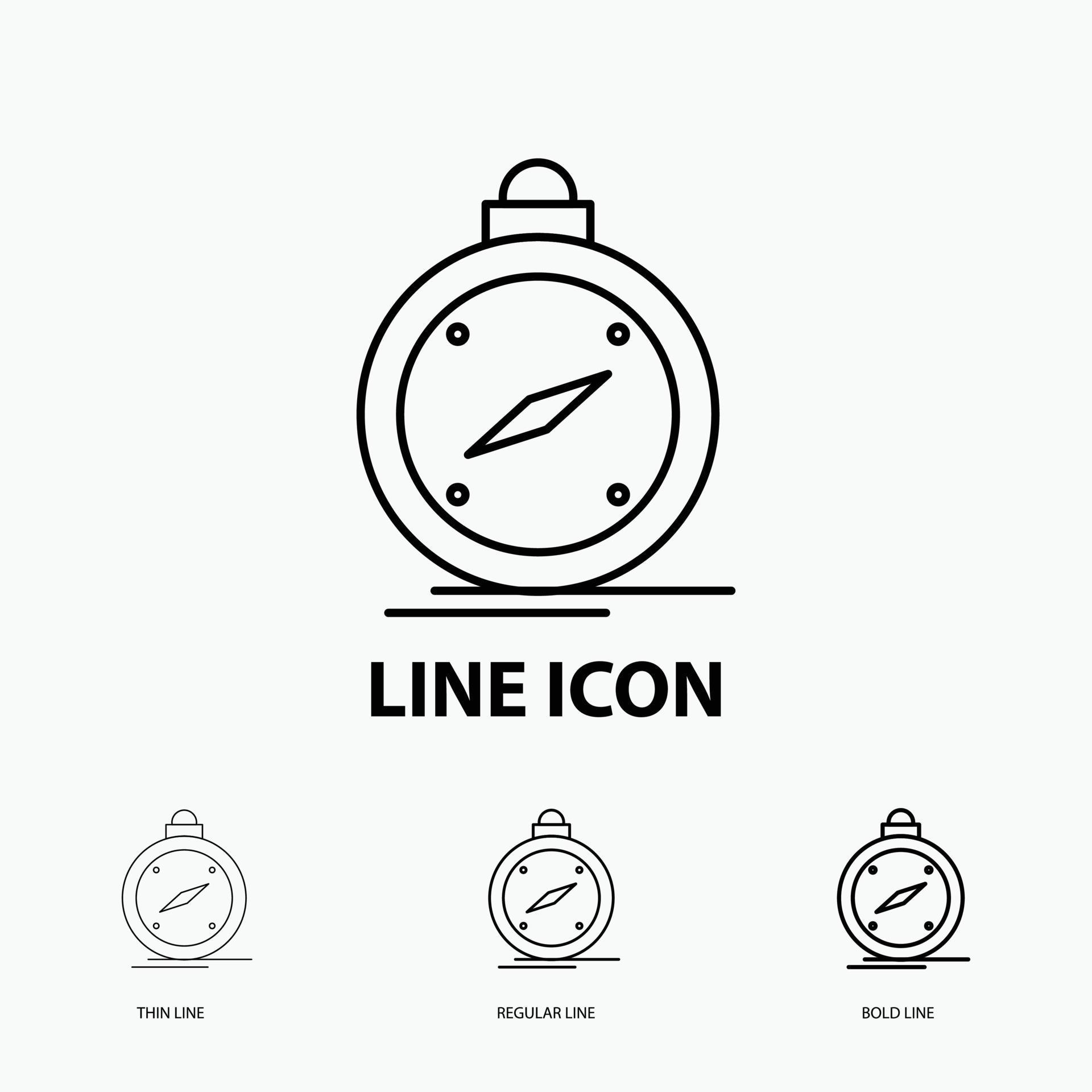 Compass Direction Navigation Gps Location Icon In Thin Regular And