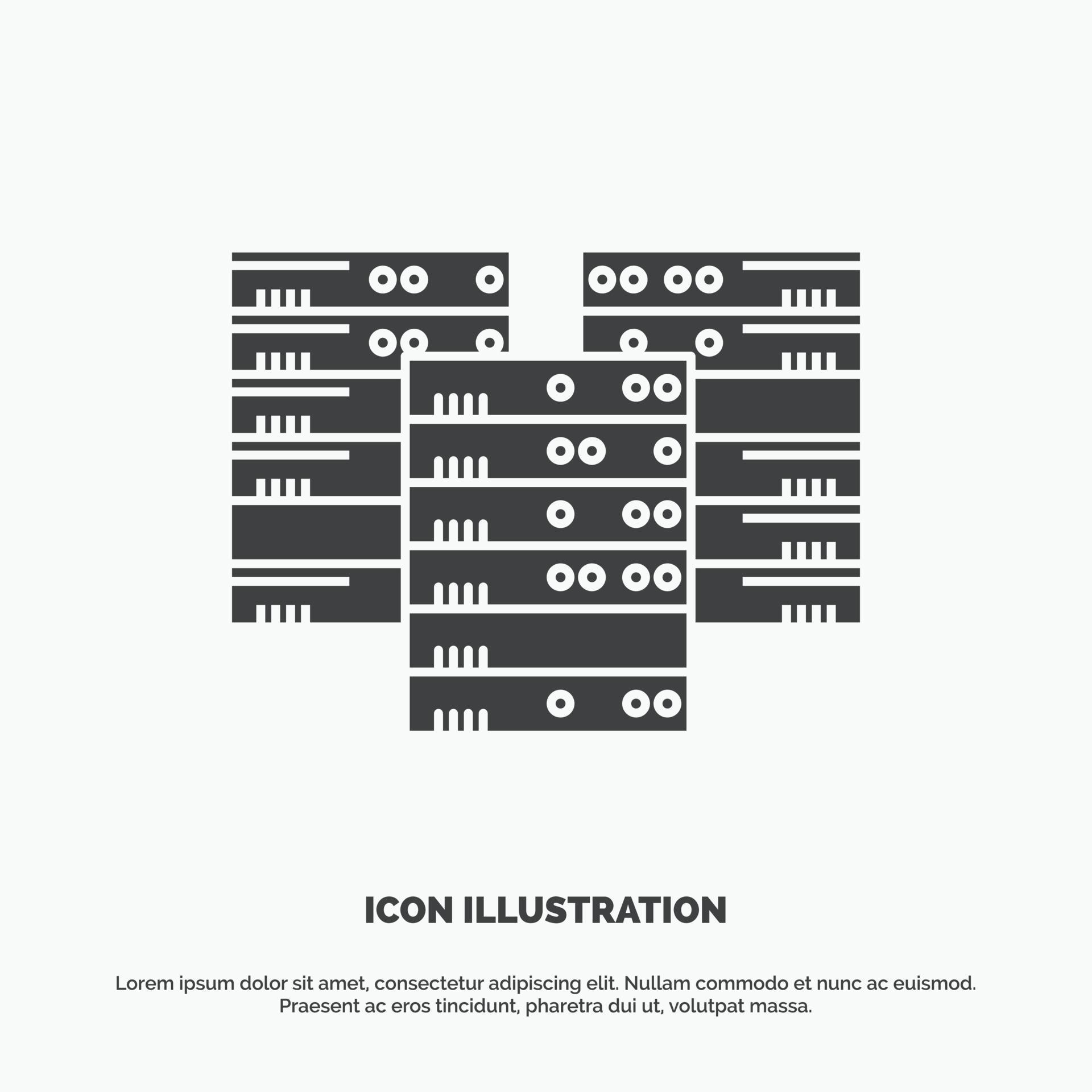 Center Centre Data Database Server Icon Glyph Vector Gray Symbol For Ui And Ux Website Or