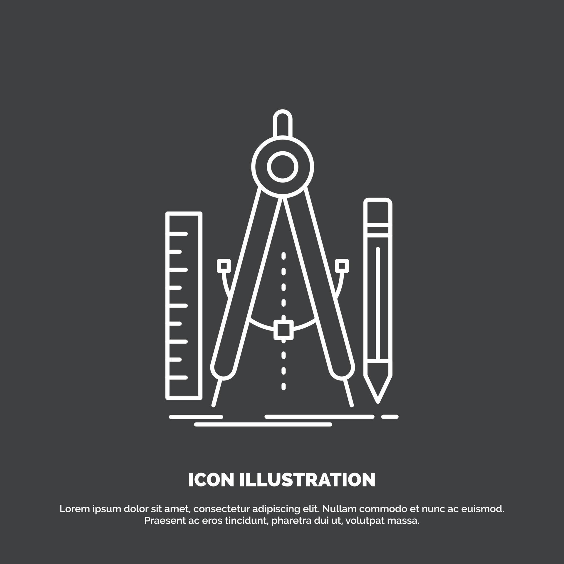 Build Design Geometry Math Tool Icon Line Vector Symbol For Ui And Ux Website Or Mobile