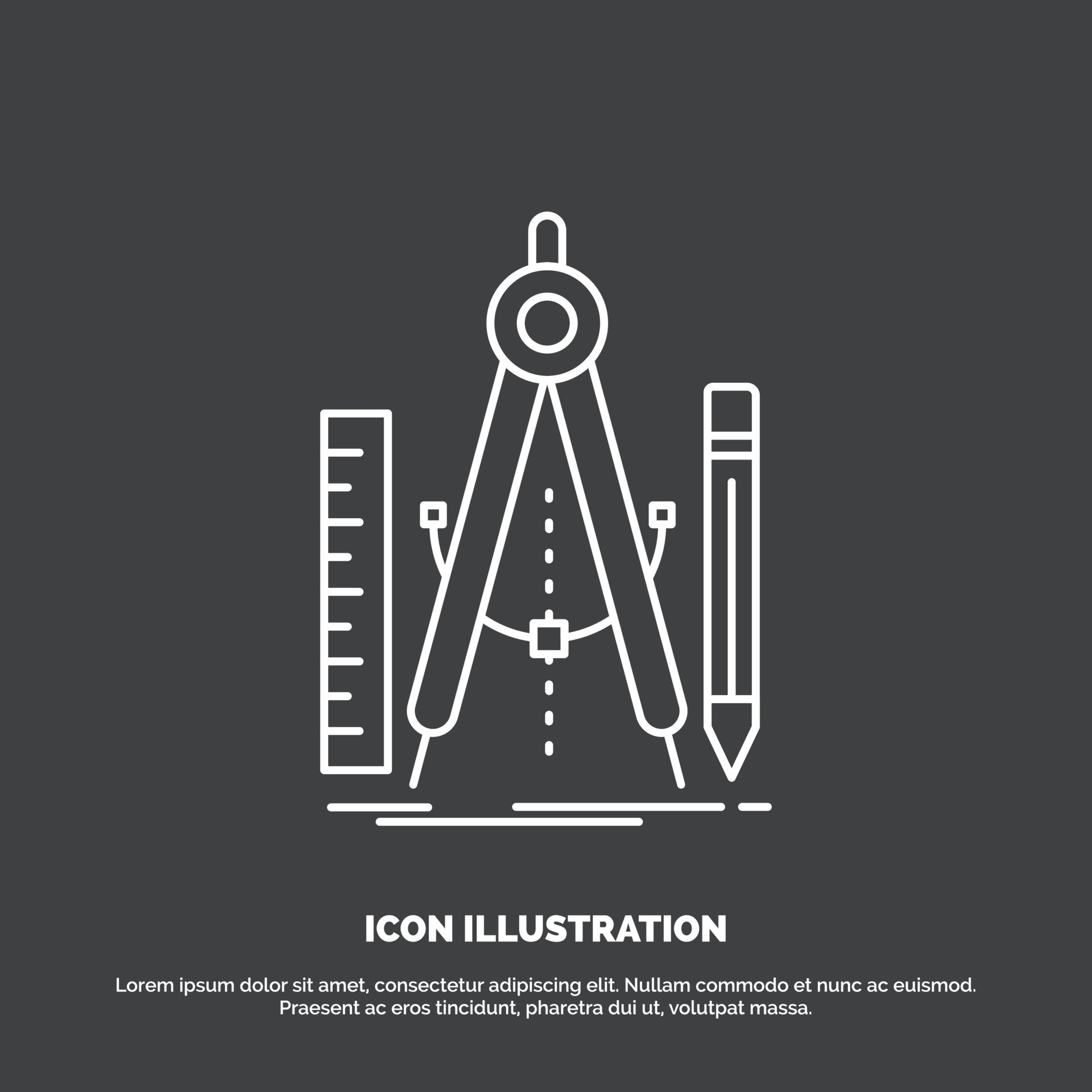 Build Design Geometry Math Tool Icon Line Vector Symbol For Ui And