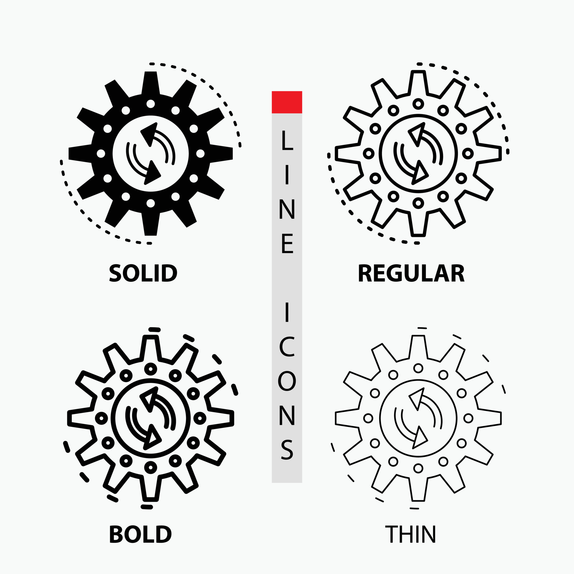 management. process. production. task. work Icon in Thin. Regular. Bold Line and Glyph Style ...