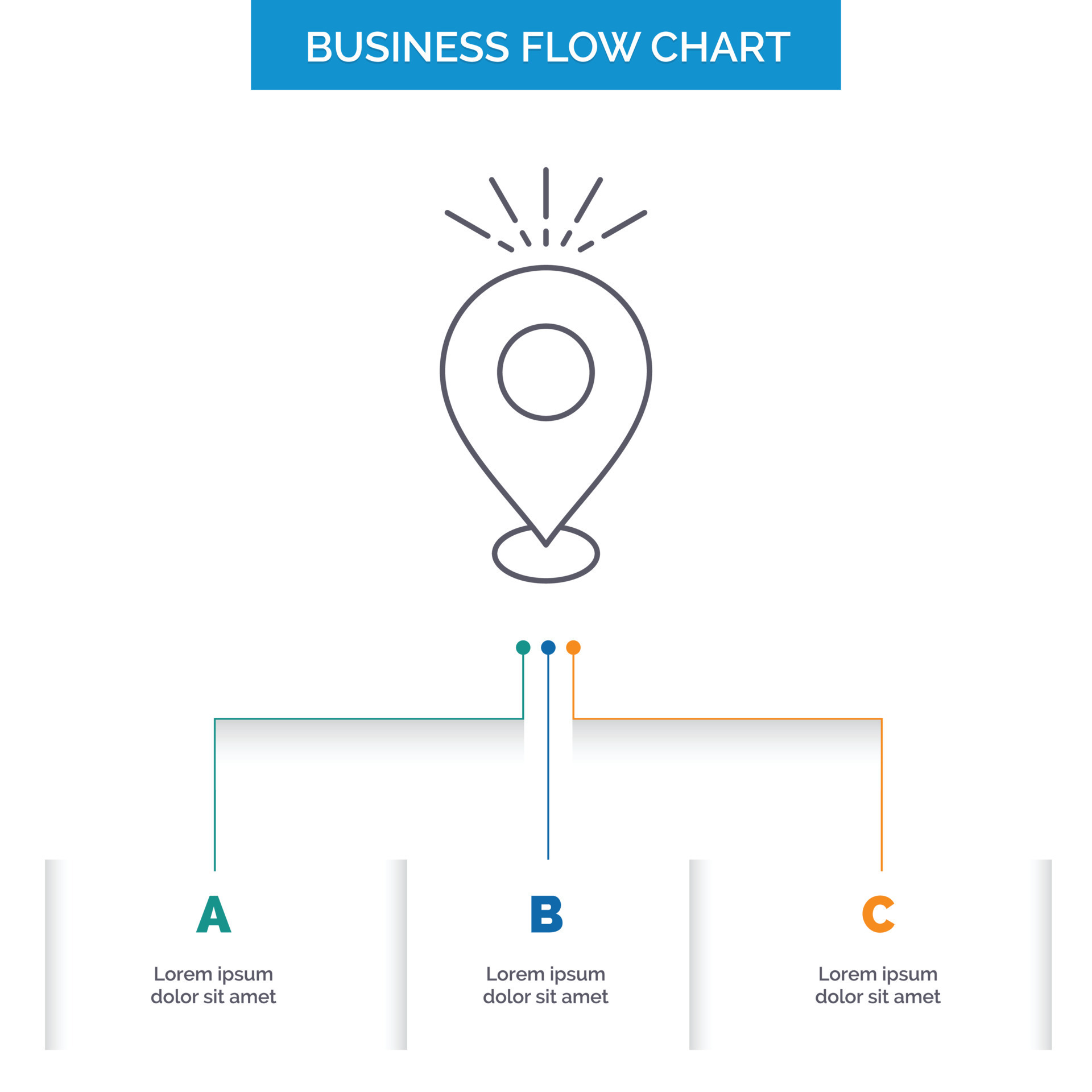 Location. Pin. Camping. holiday. map Business Flow Chart Design with 3 ...