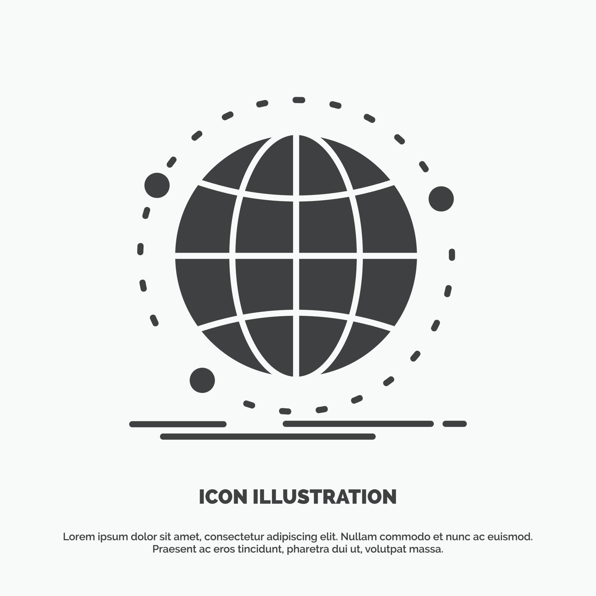 Data. global. internet. network. web Icon. glyph vector gray symbol for UI and UX. website or ...