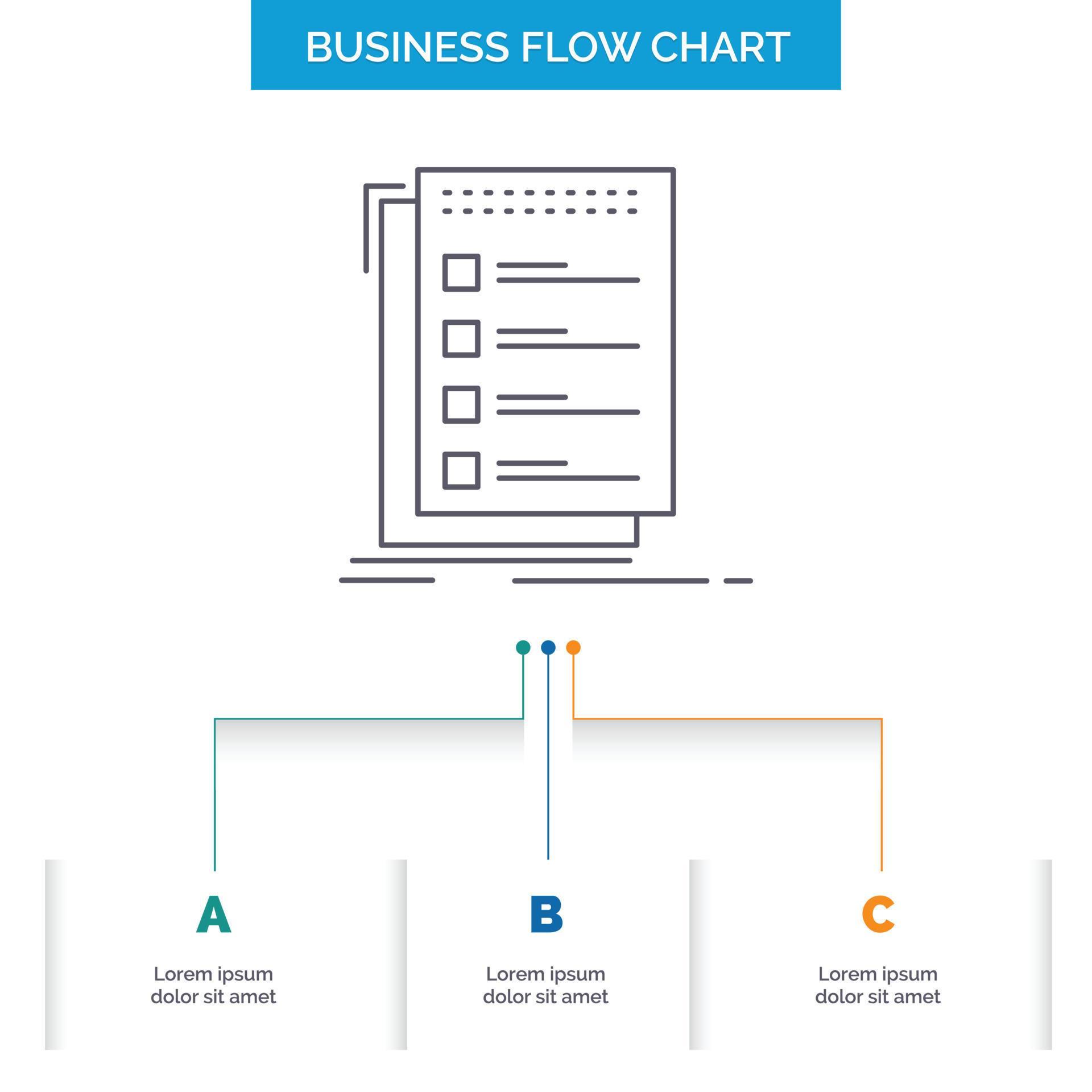 Check. checklist. list. task. to do Business Flow Chart Design with 3 ...