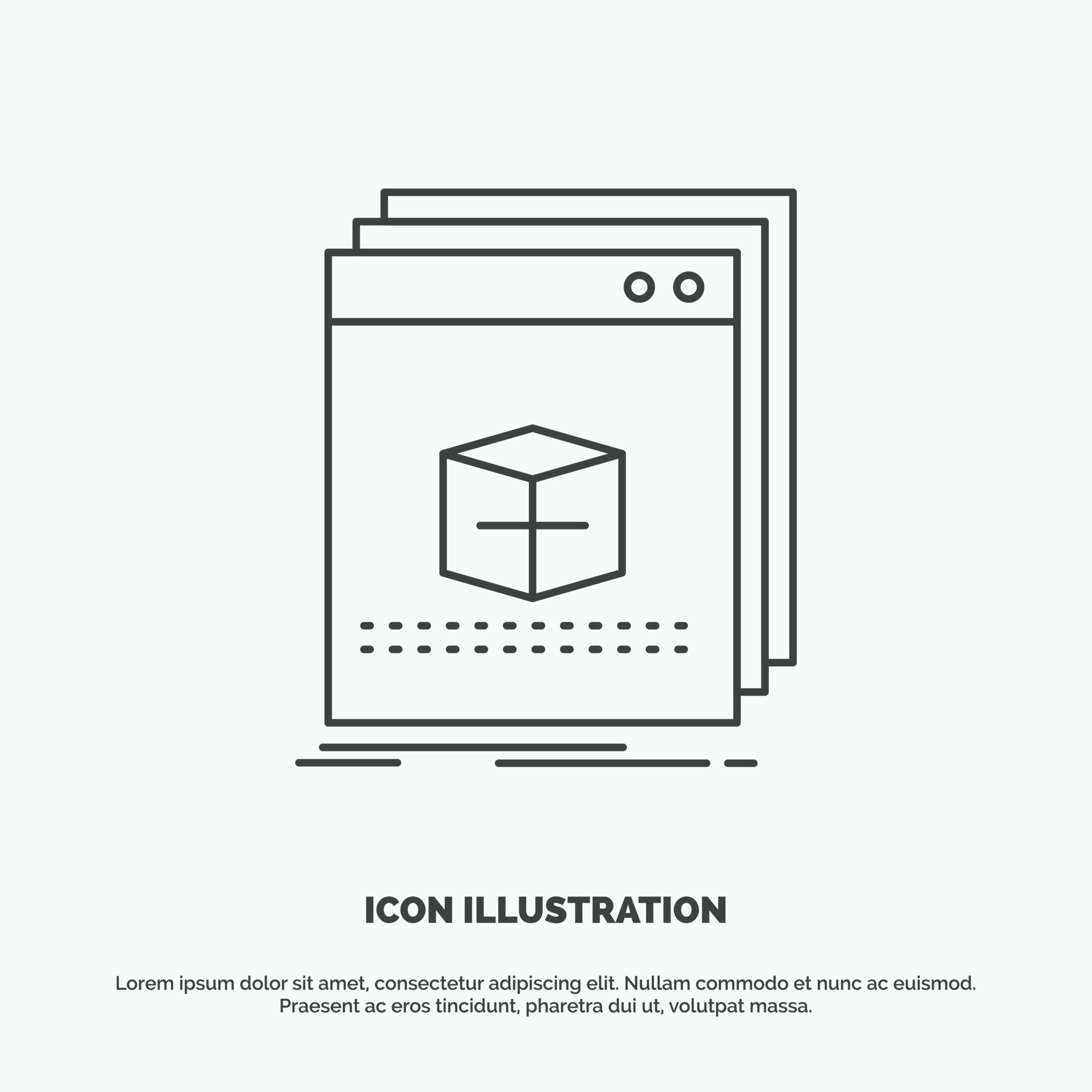 Software App Application File Program Icon Line Vector Gray Symbol