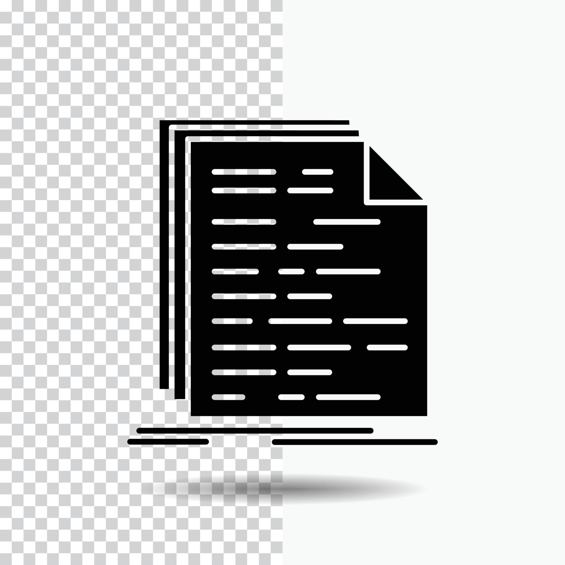 Code. coding. doc. programming. script Glyph Icon on Transparent Background. Black Icon 13025694 ...