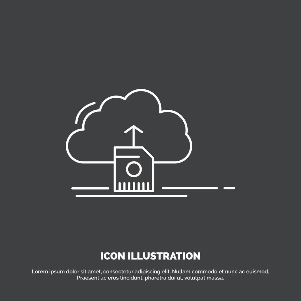 Cloud Upload Save Data Computing Icon Line Vector Symbol For Ui And Ux Website Or Mobile