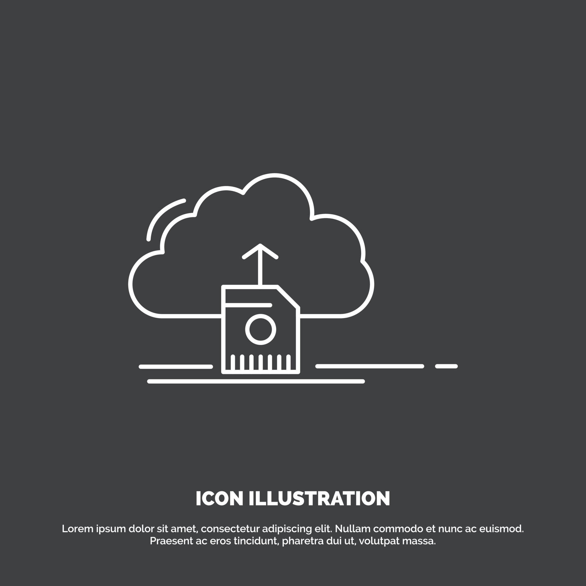 Cloud Upload Save Data Computing Icon Line Vector Symbol For Ui