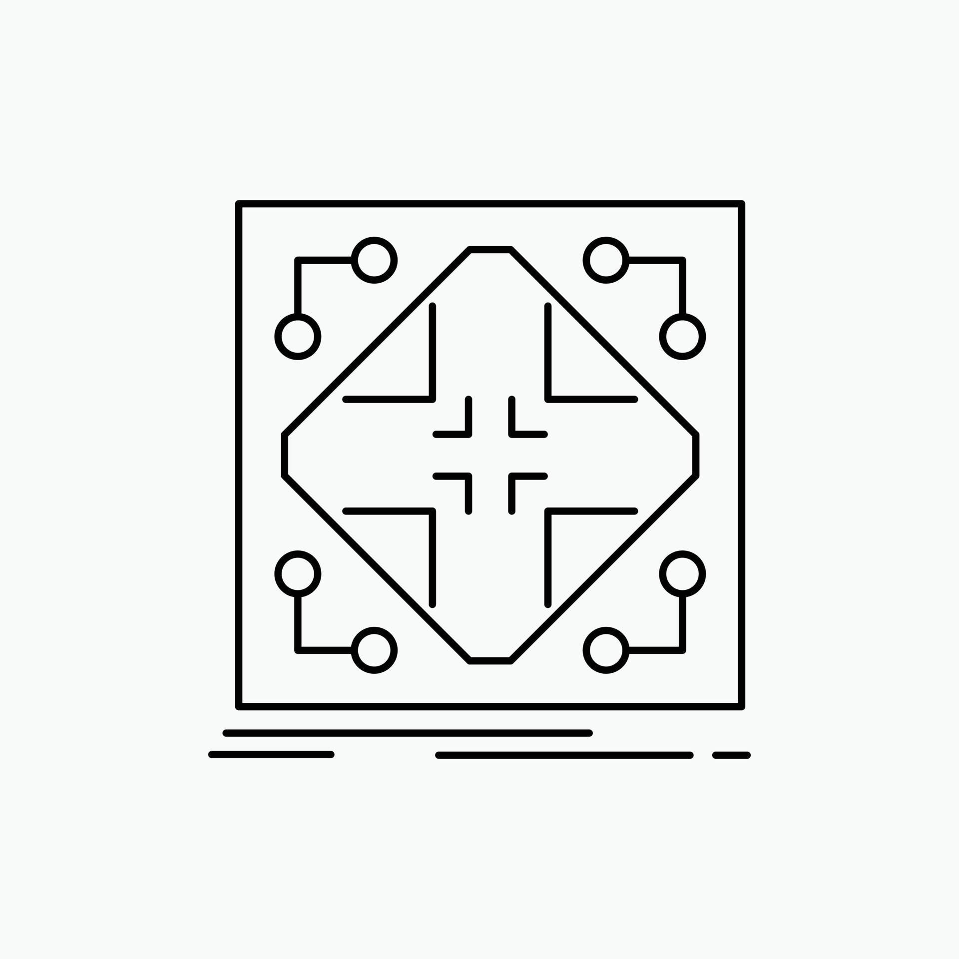Data Infrastructure Network Matrix Grid Line Icon Vector Isolated