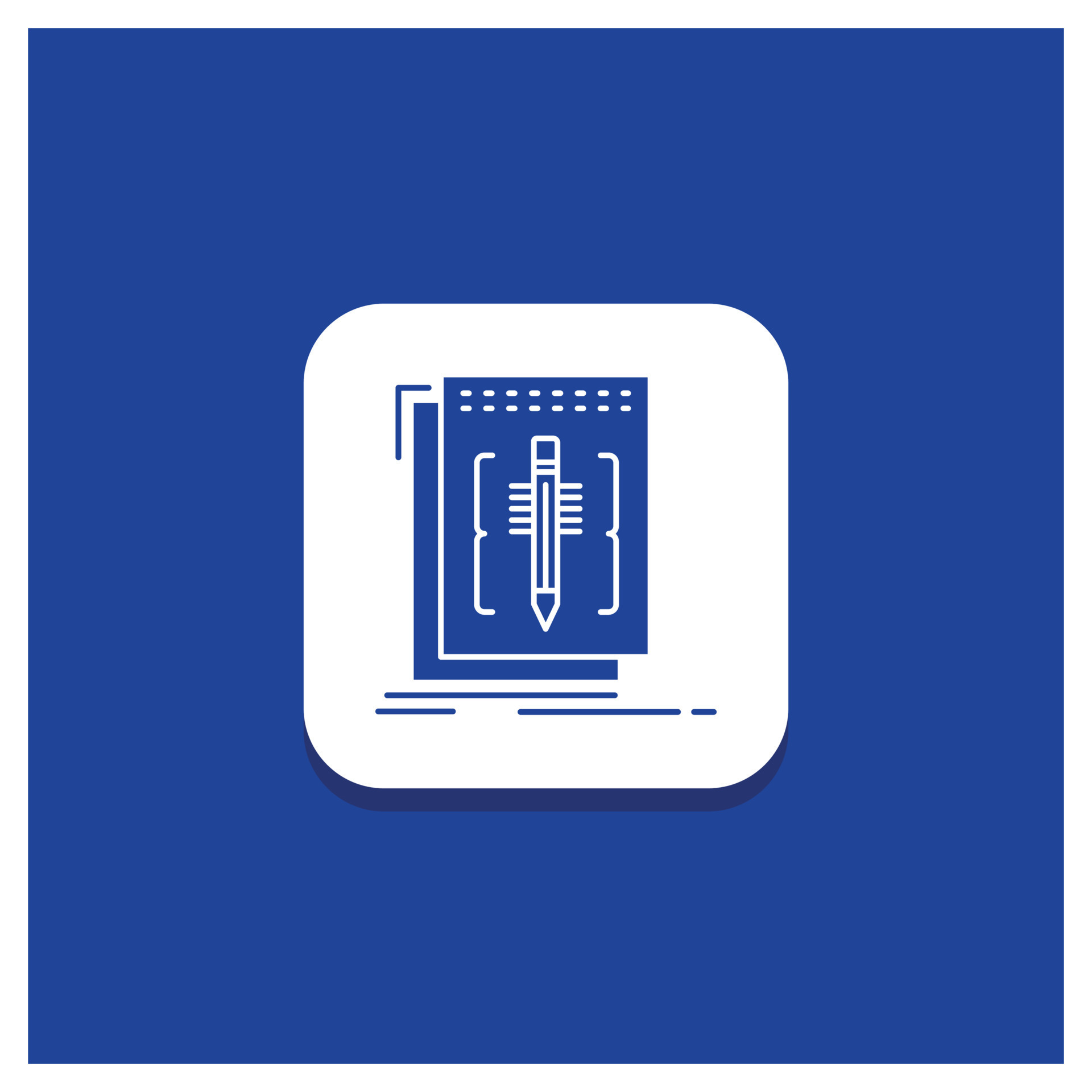 Blue Round Button For Code Edit Editor Language Program Glyph Icon 13025767 Vector Art At