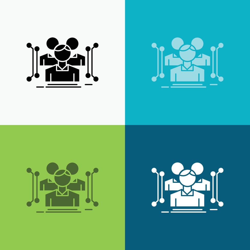 Anthropometry Body Data Human Public Icon Over Various Background Glyph Style Design