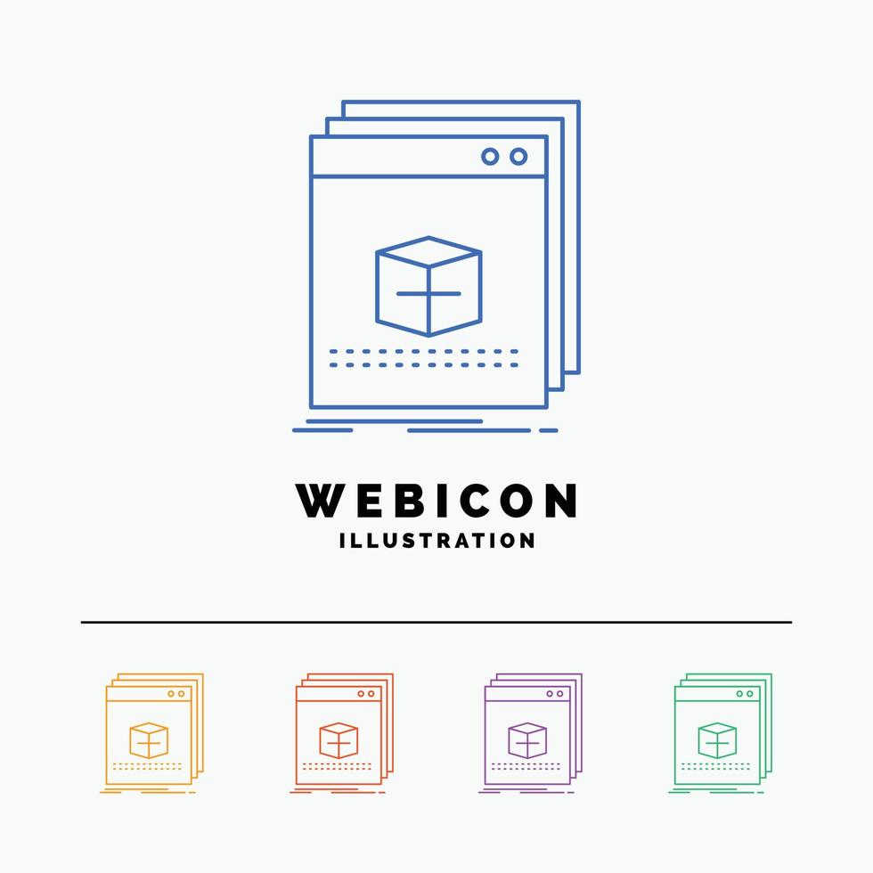 Software App Application File Program 5 Color Line Web Icon Template Isolated On White 4642