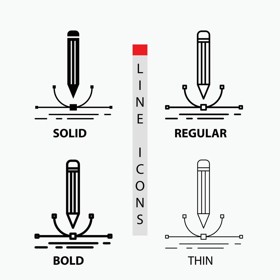 illustration. design. pen. graphic. draw Icon in Thin. Regular. Bold Line and Glyph Style ...