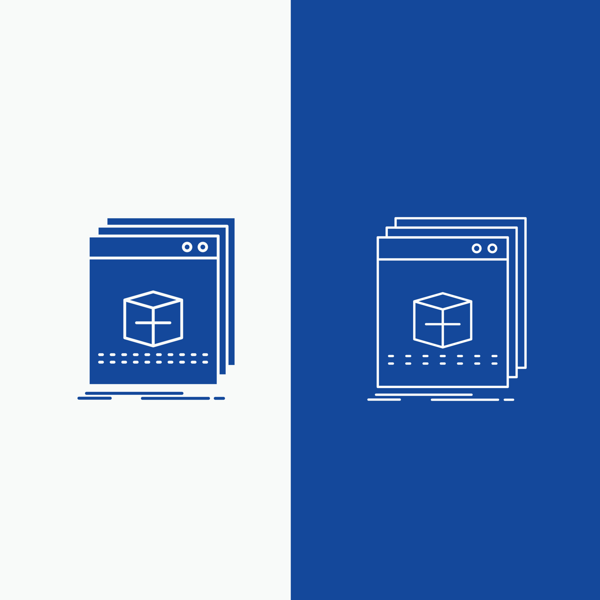 Software App Application File Program Line And Glyph Web Button In Blue Color Vertical