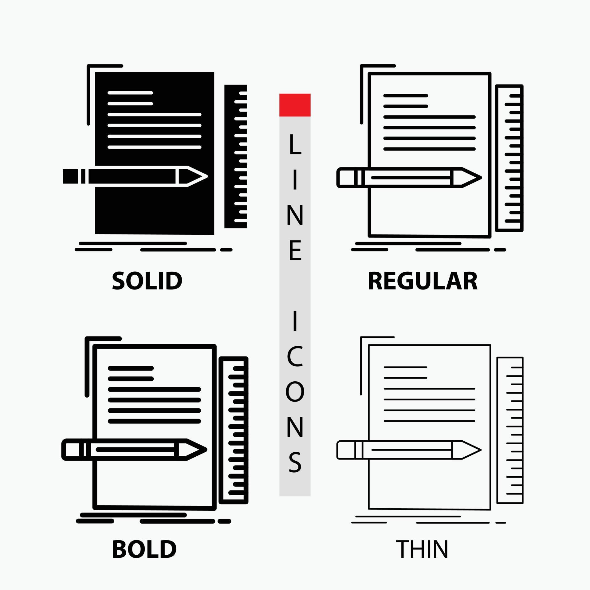 Code Coding File Programming Script Icon In Thin Regular Bold Line And Glyph Style Vector