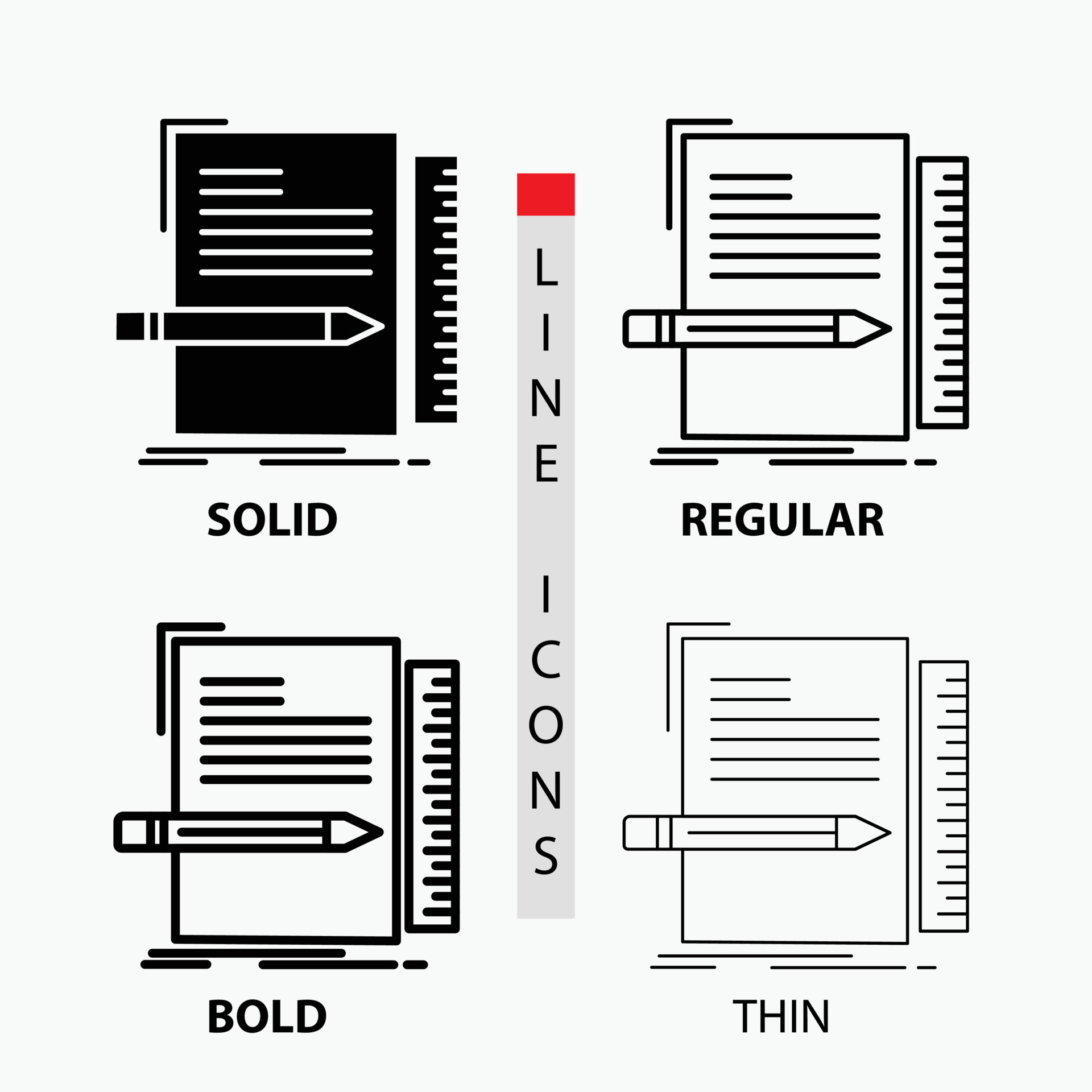 Code Coding File Programming Script Icon In Thin Regular Bold Line And Glyph Style Vector