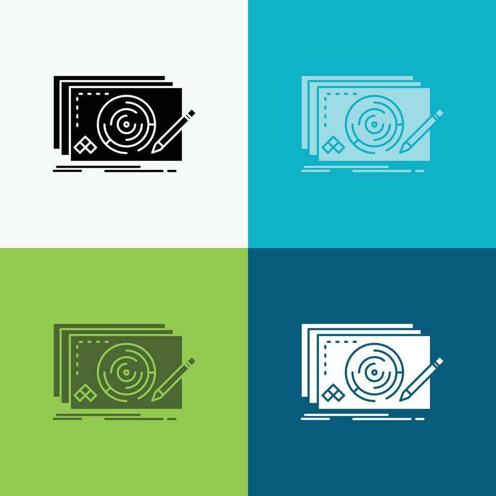 Level. design. new. complete. game Icon Over Various Background. glyph style design. designed ...