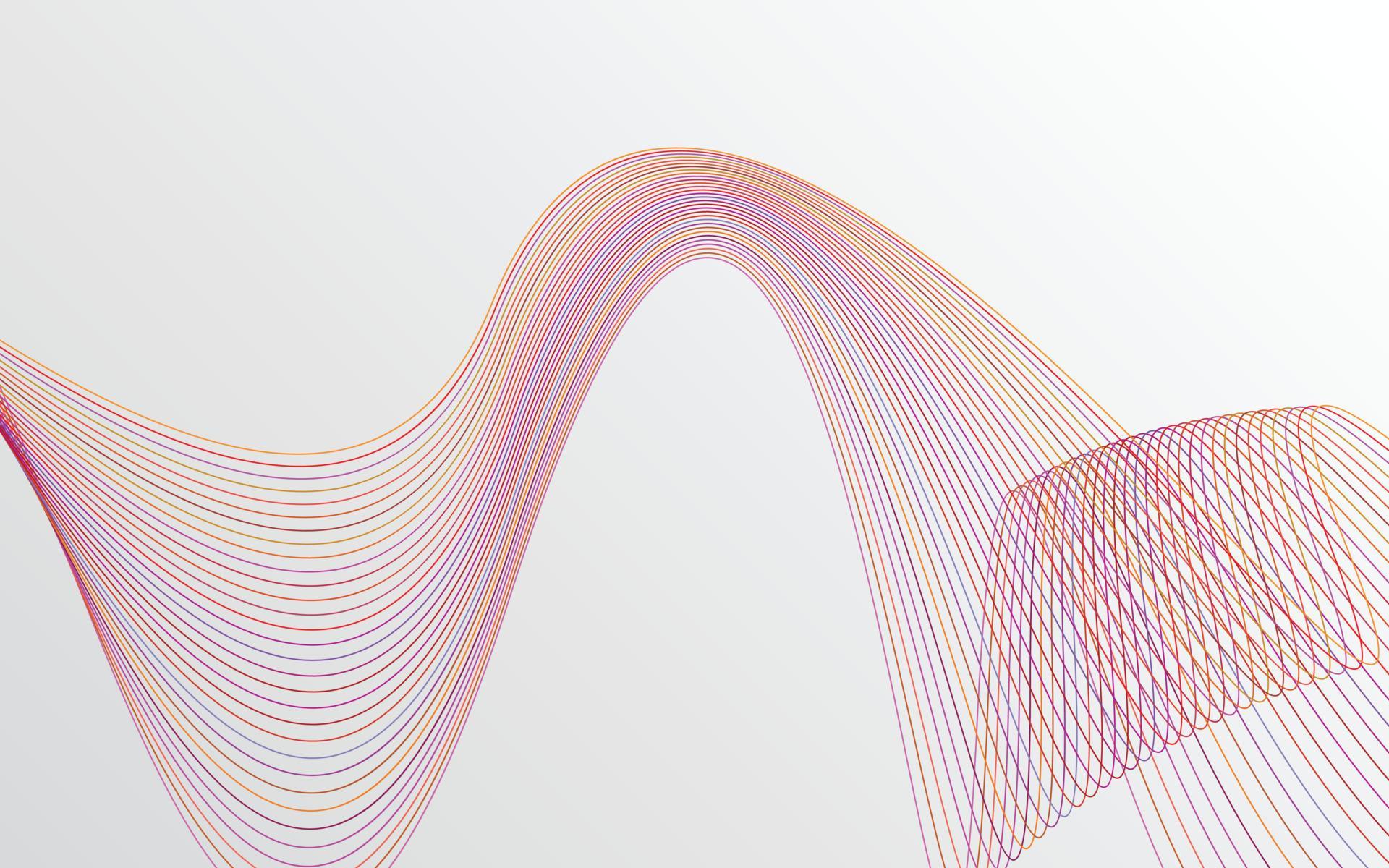 Wave with shadow. Abstract Red lines on a background 13026077 Vector ...