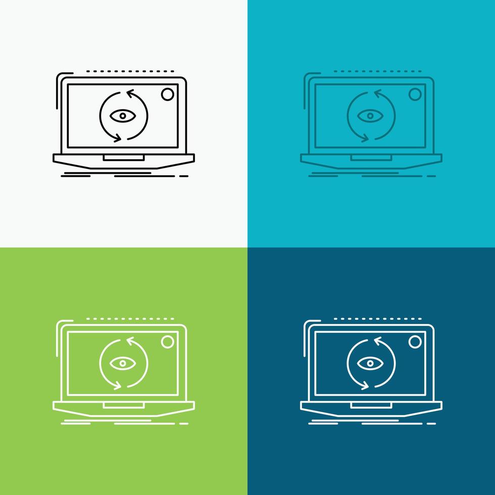 App Application New Software Update Icon Over Various Background Line Style Design