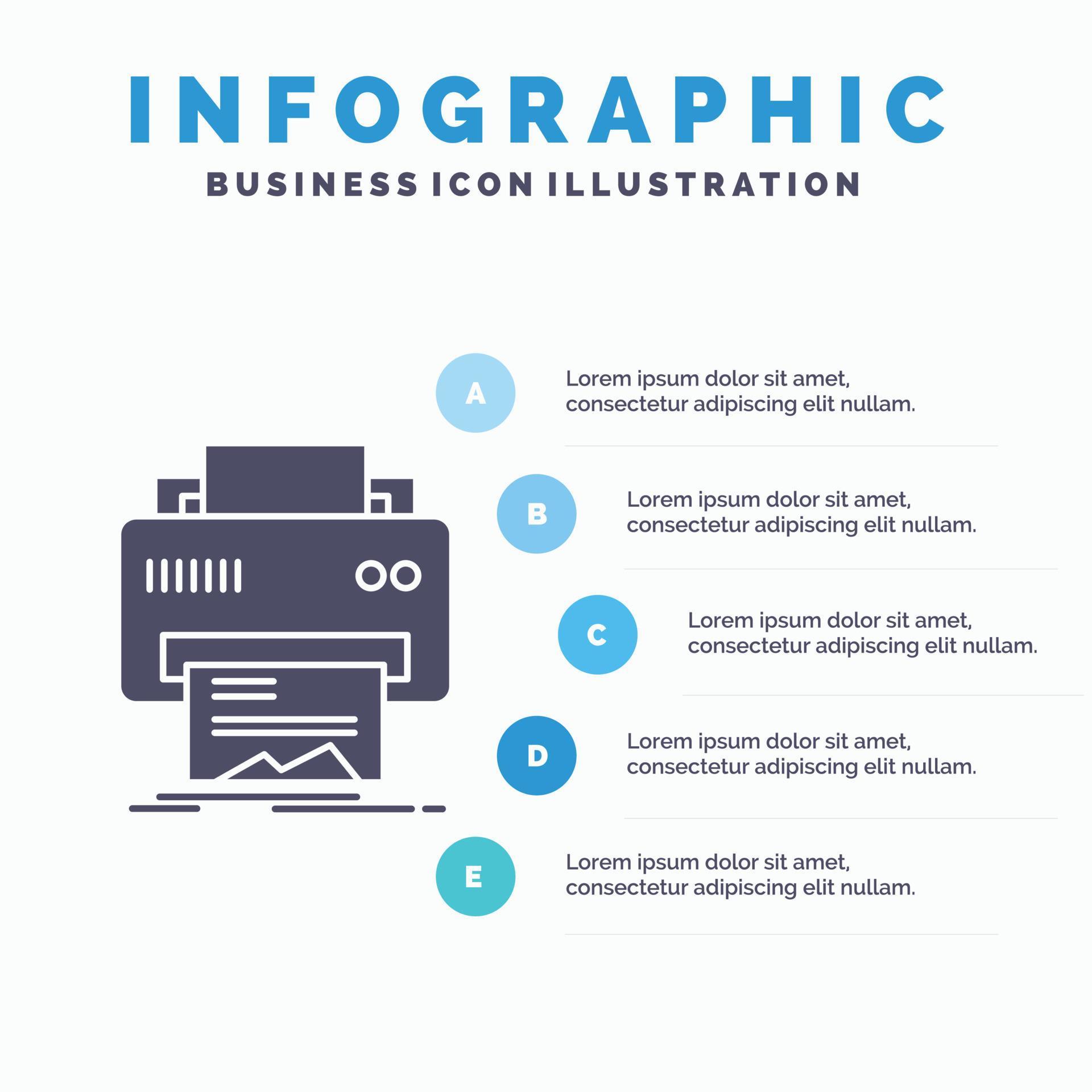 Digital. printer. printing. hardware. paper Infographics Template for Website and Presentation ...