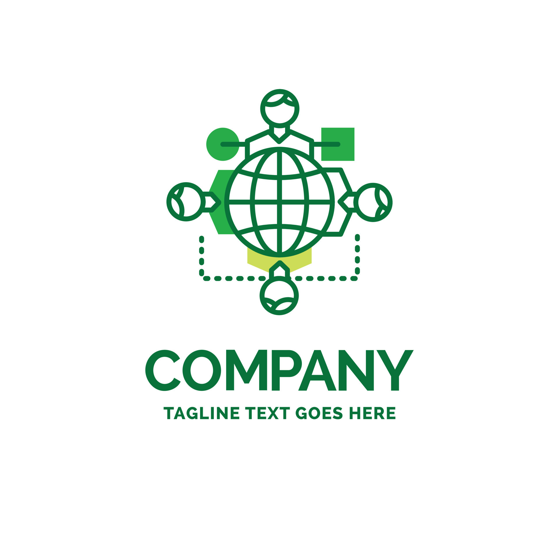 Function Instruction Logic Operation Meeting Flat Business Logo Template Creative Green