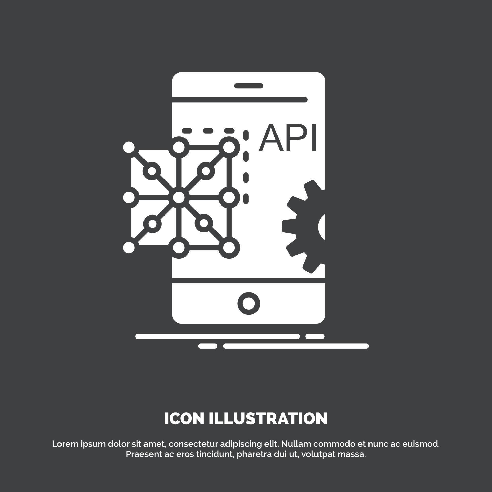Api Application Coding Development Mobile Icon Glyph Vector Symbol For Ui And Ux Website