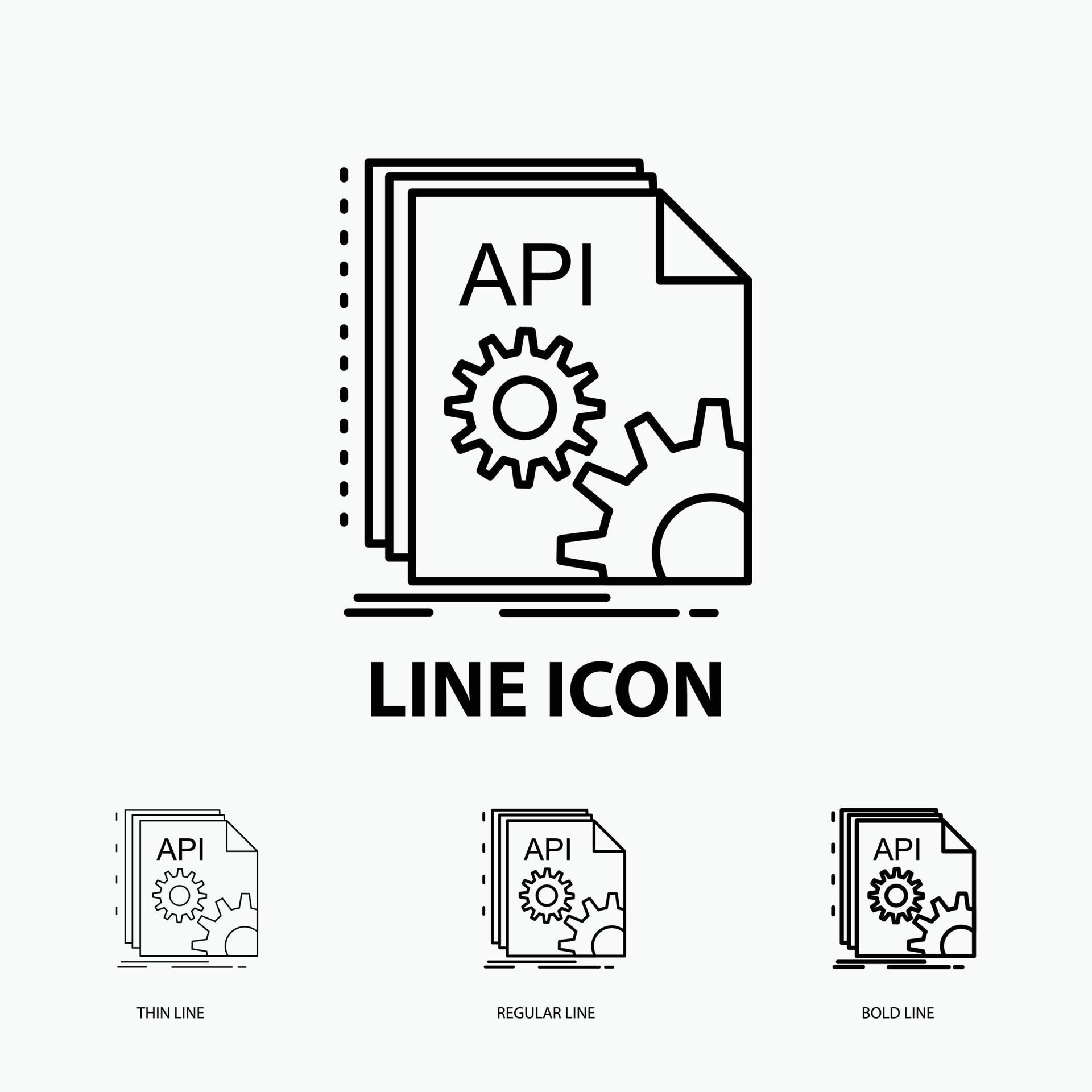 Api App Coding Developer Software Icon In Thin Regular And Bold Line Style Vector