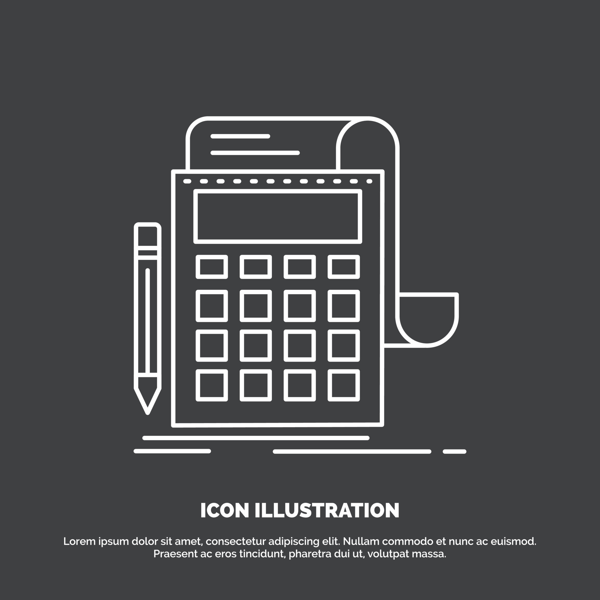 Accounting Audit Banking Calculation Calculator Icon Line Vector Symbol For Ui And Ux