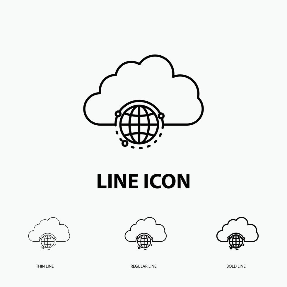 network. city. globe. hub. infrastructure Icon in Thin. Regular and Bold Line Style. Vector ...