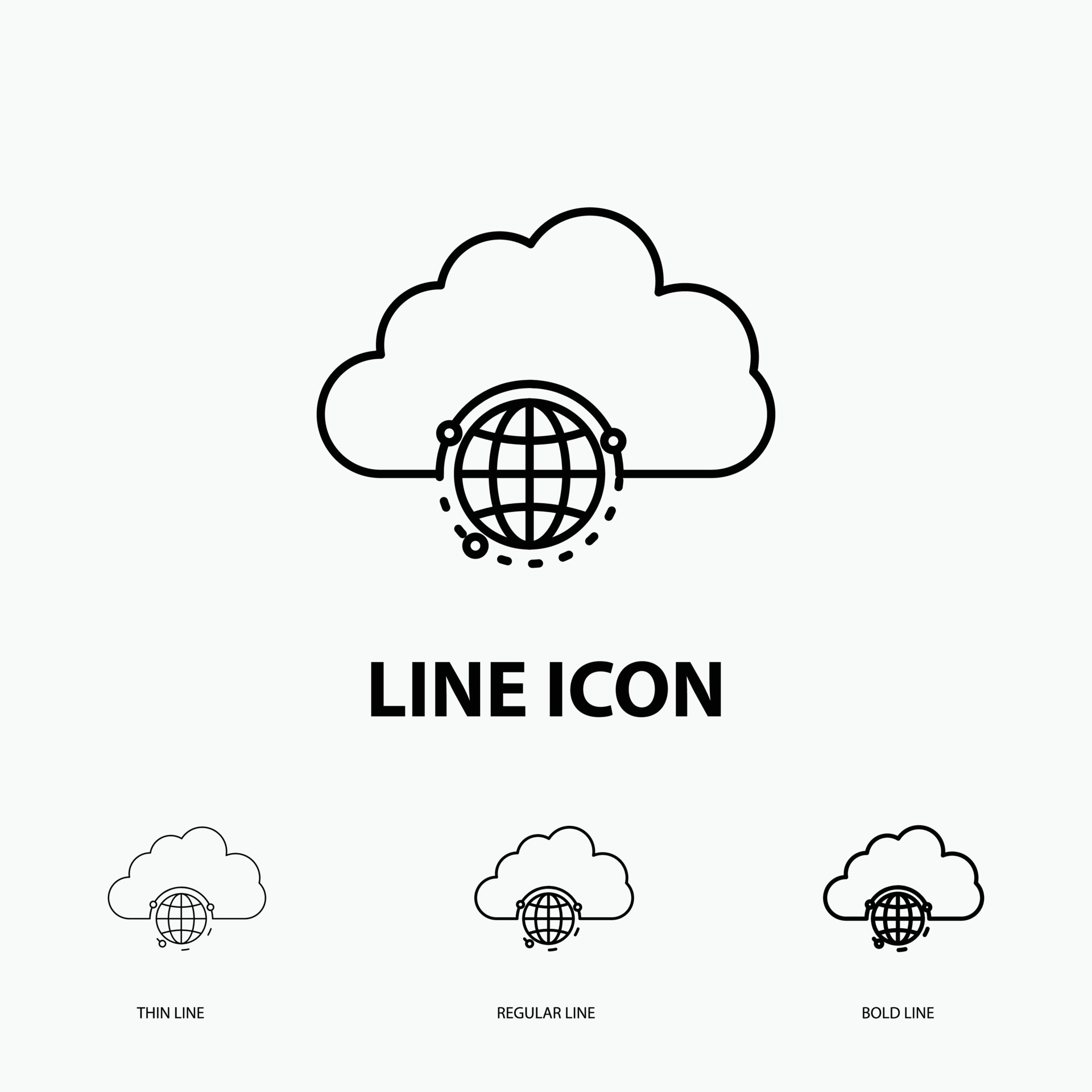 network. city. globe. hub. infrastructure Icon in Thin. Regular and Bold Line Style. Vector ...