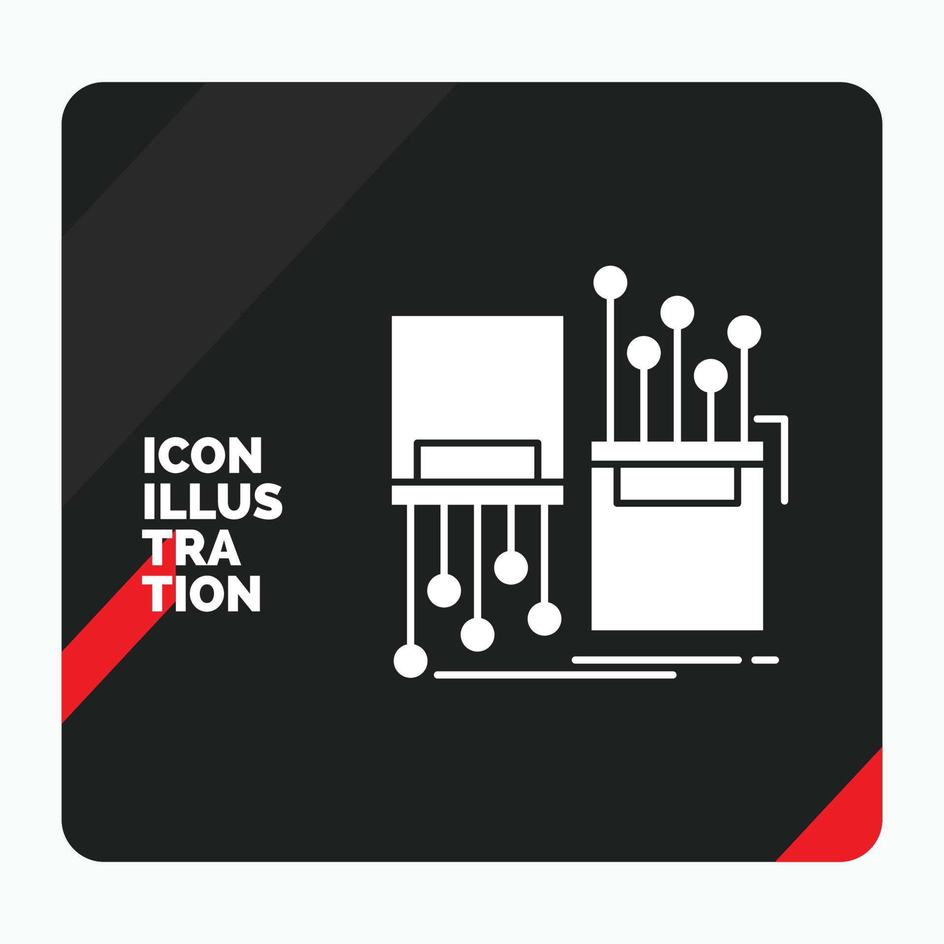 Red and Black Creative presentation Background for digital. fiber. electronic. lane. cable Glyph ...