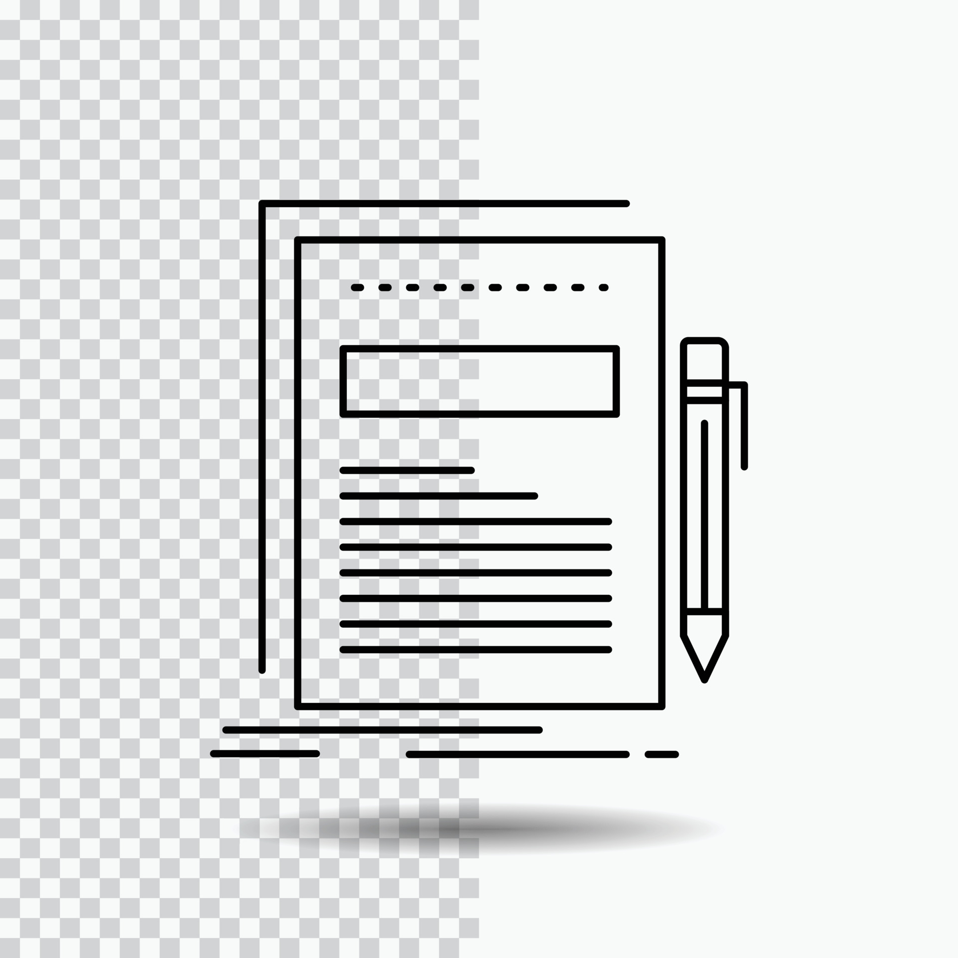 Business. document. file. paper. presentation Line Icon on Transparent ...