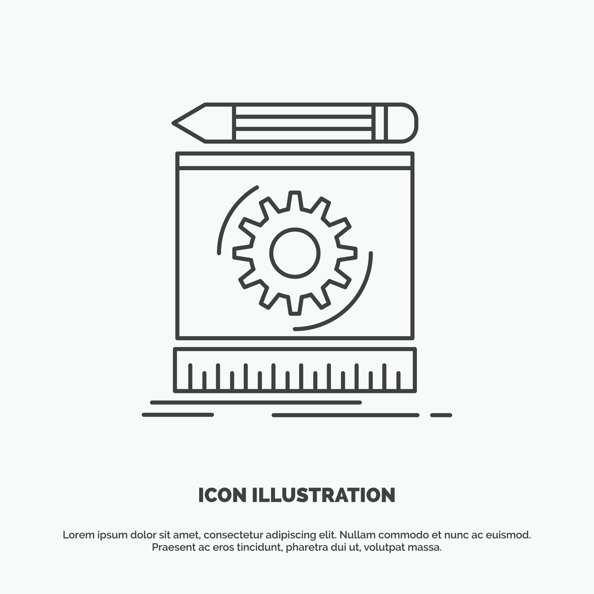 Draft Engineering Process Prototype Prototyping Icon Line Vector Gray Symbol For Ui And Ux