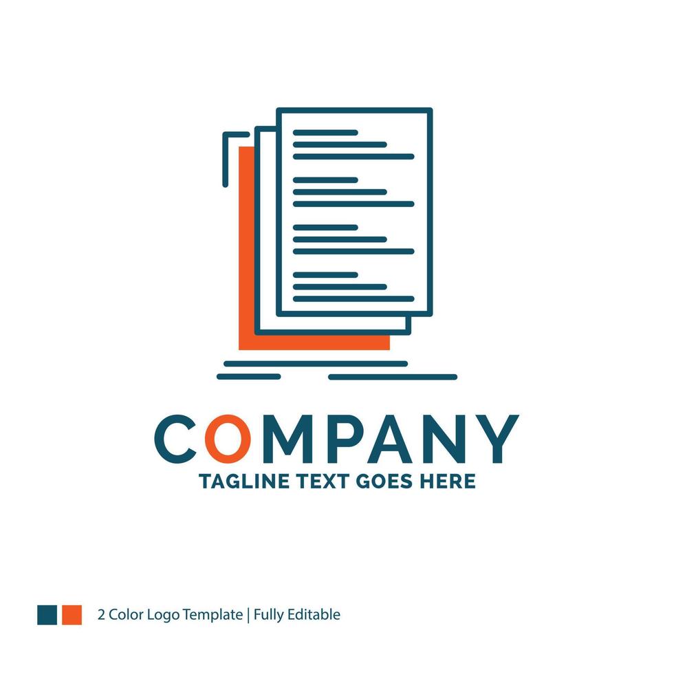 Code Coding Compile Files List Logo Design Blue And Orange Brand