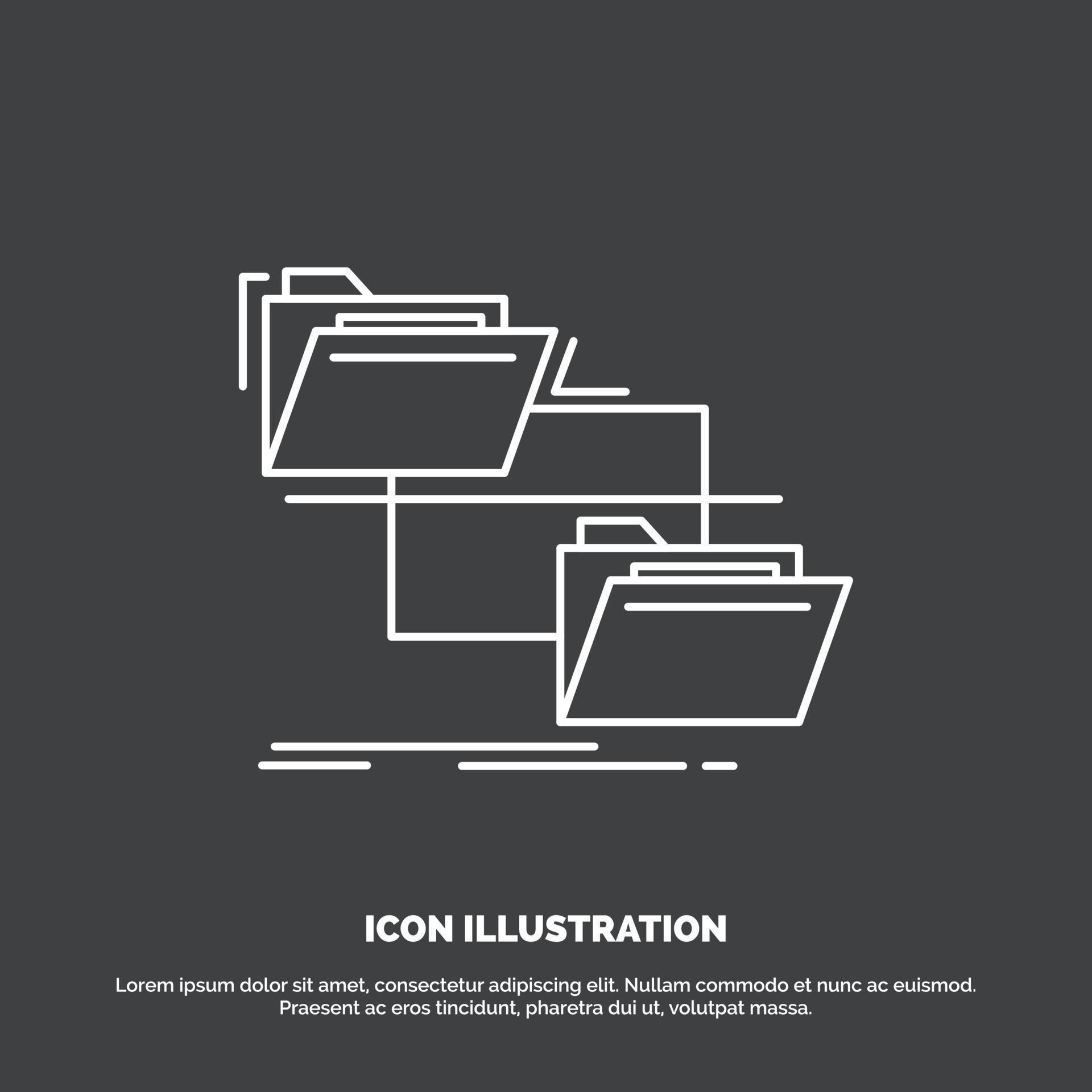 folder. file. management. move. copy Icon. Line vector symbol for UI and UX. website or mobile ...