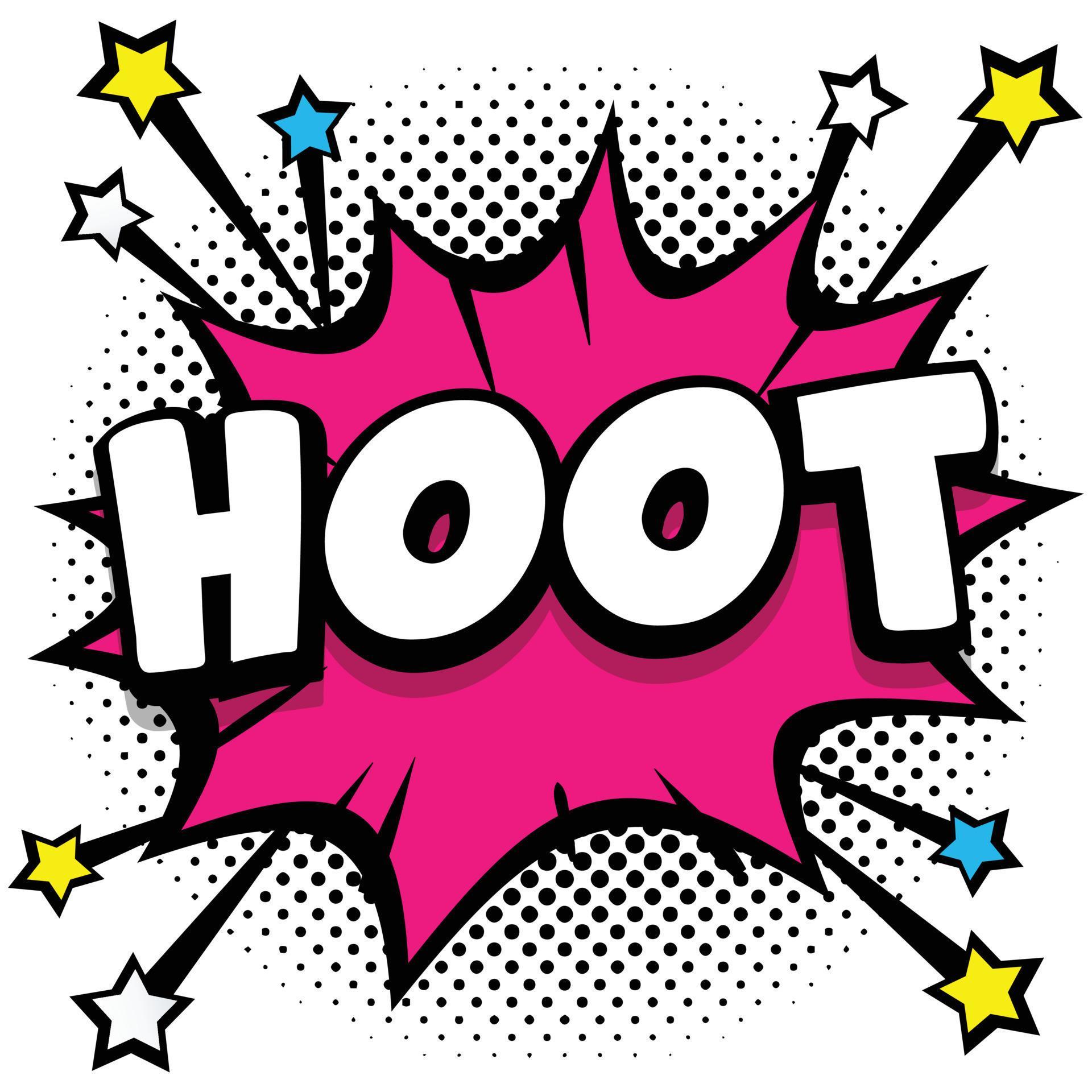 hoot Pop art comic speech bubbles book sound effects 13026960 Vector Art at Vecteezy