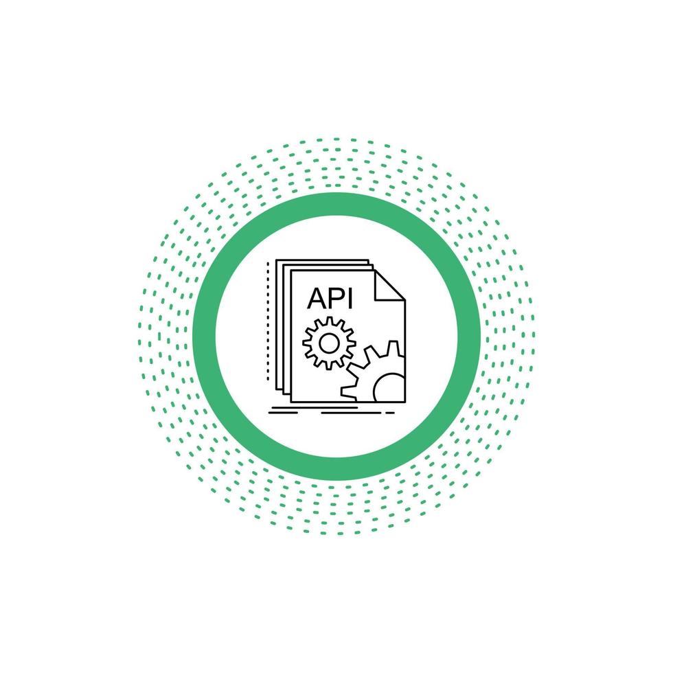 Api App Coding Developer Software Line Icon Vector Isolated