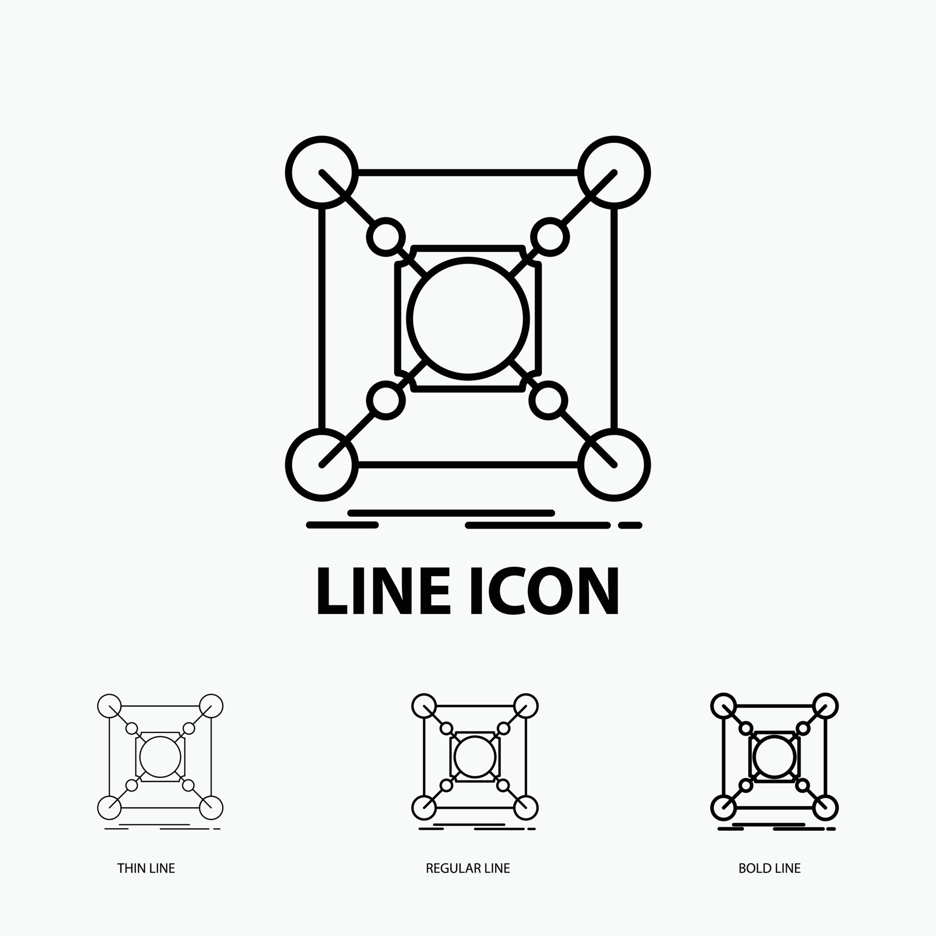Base. center. connection. data. hub Icon in Thin. Regular and Bold Line Style. Vector ...