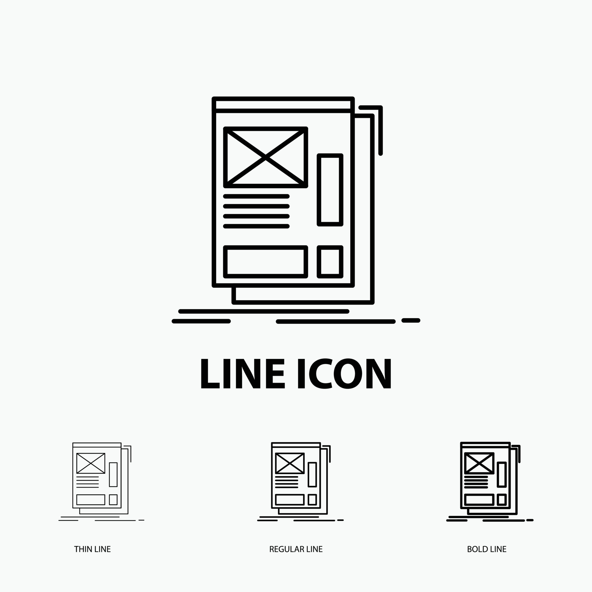 Wire Framing Web Layout Development Icon In Thin Regular And Bold