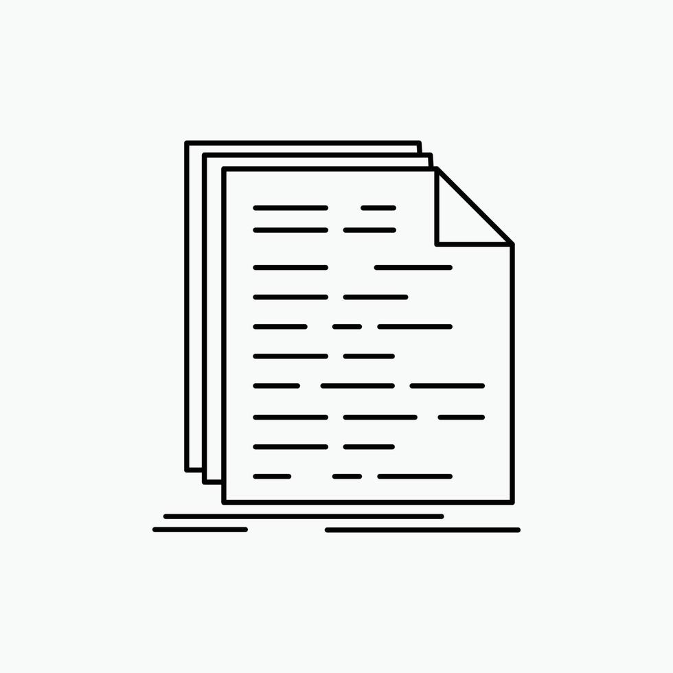 Code Coding Doc Programming Script Line Icon Vector Isolated